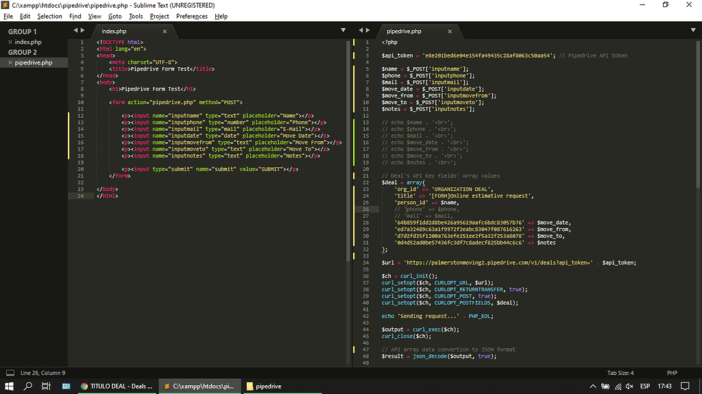 Form Integration To Pipedrive Using Api Api Pipedrive Developers Community