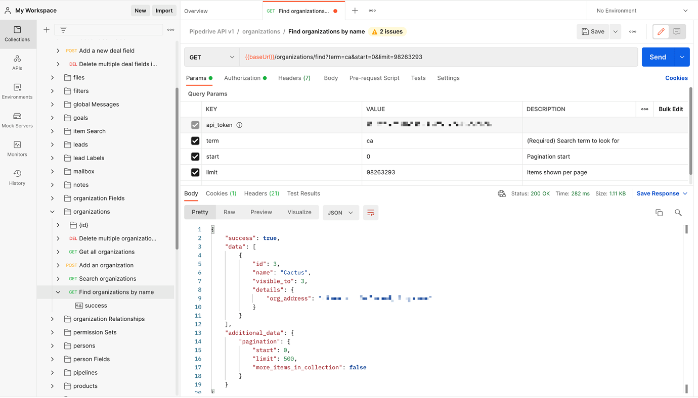 Get organization by name - API - Pipedrive Developers' Community